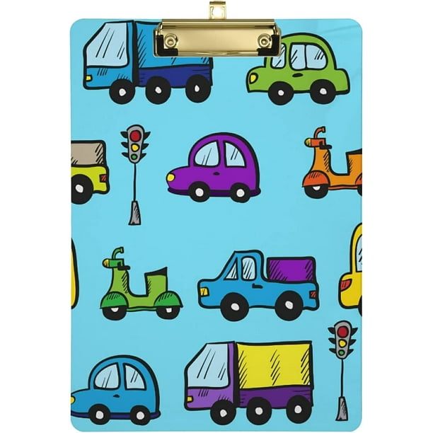 FMSHPON Cartoon Cars Clipboard Hardboard Wood Nursing Clip Board and ...