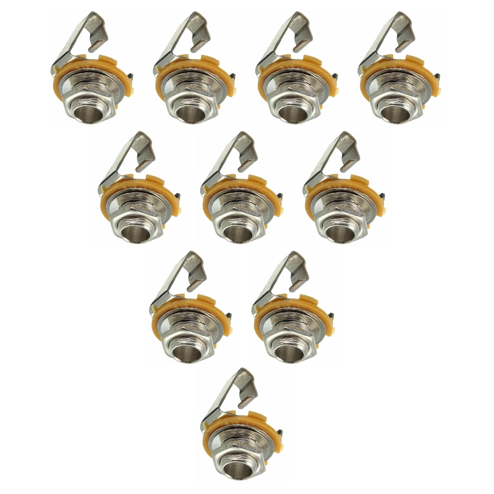 10 x Jack Sockets, 6.35mm ID Socket Jack Connector Panel Mount Guitar ...