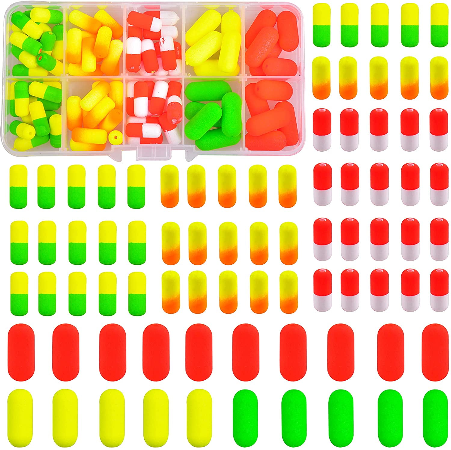 Pompano Rig Floats for Surf Fishing Cylindrical Fish Foam Floats Kit ...