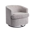 Swivel Barrel Chair, Comfy Round Accent Sofa Chair with Curved Back and ...