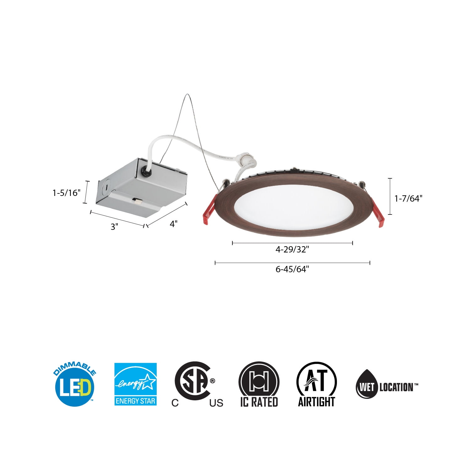 Buy Lithonia Lighting Wf6 Led 90Cri M6 Wafer Led Integrated Recessed ...