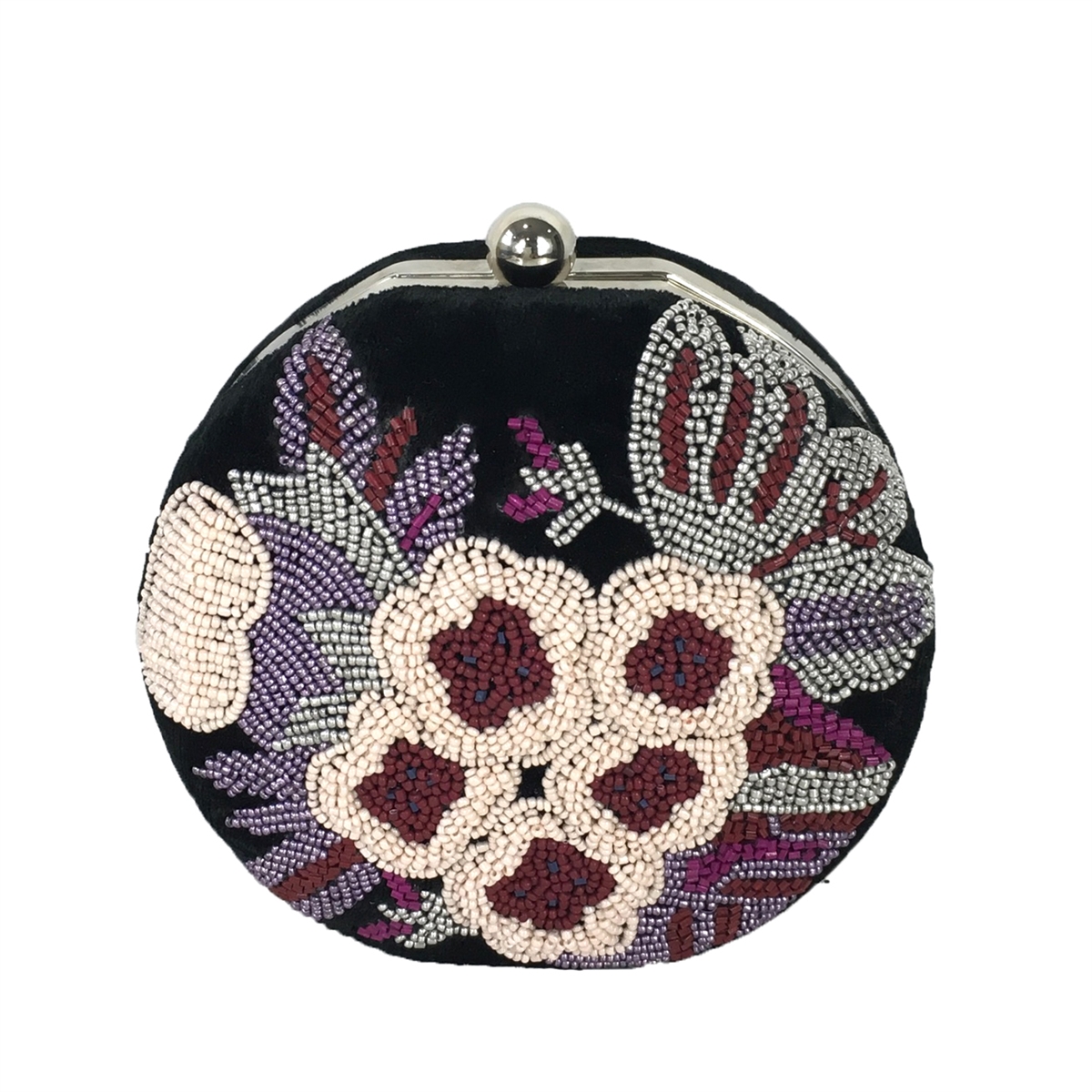 From St Xavier Cole Floral Beaded Velvet Round Box Clutch, Multi ...
