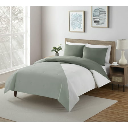 Serta So Soft 3-Piece Sage Reversible Comforter Set, Full/Queen – BrickSeek