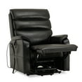 Dual Motor Lift Recliner with Massage Heating (Black Faux Leather-9188 ...
