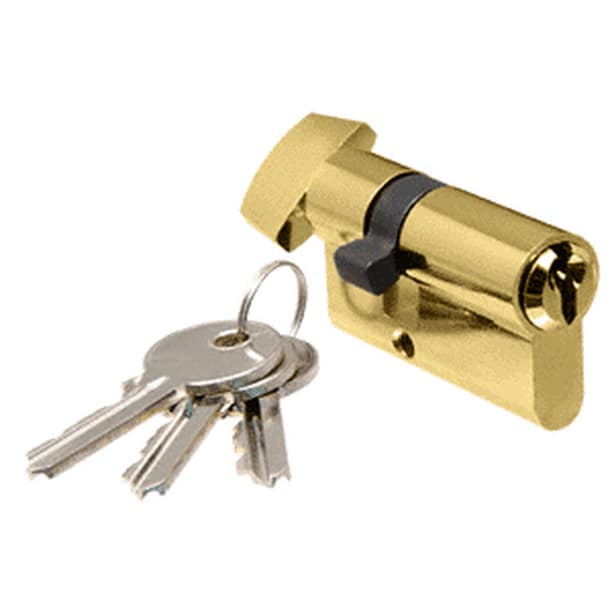 CRL EC4BR Polished Brass Keyed Cylinder Lock with Thumbturn - Walmart ...