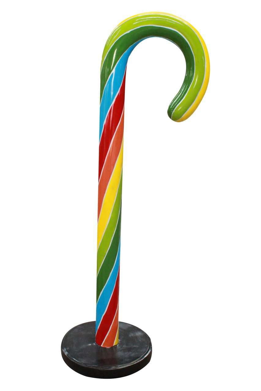 Large Traditional Rainbow Candy Cane Over Sized Statue - Walmart.com