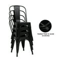 COMHOMA Stackable Metal Dining Chairs, Set of 4, Industrial Modern ...