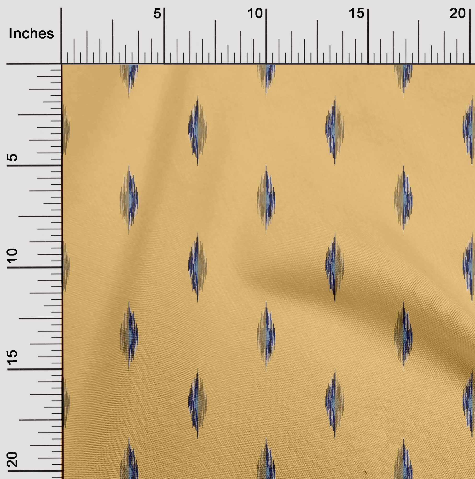 oneOone Organic Cotton Poplin Twill Fabric Abstract Ikat Print Fabric ...