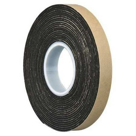 3M Double Coated Polyethylene Foam Tape 4496B, 1/2" x 5 yards, Black, Conforms to Irregular ...