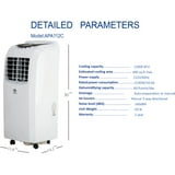 AireMax Portable Air Conditioner with Remote Control for Rooms up to ...