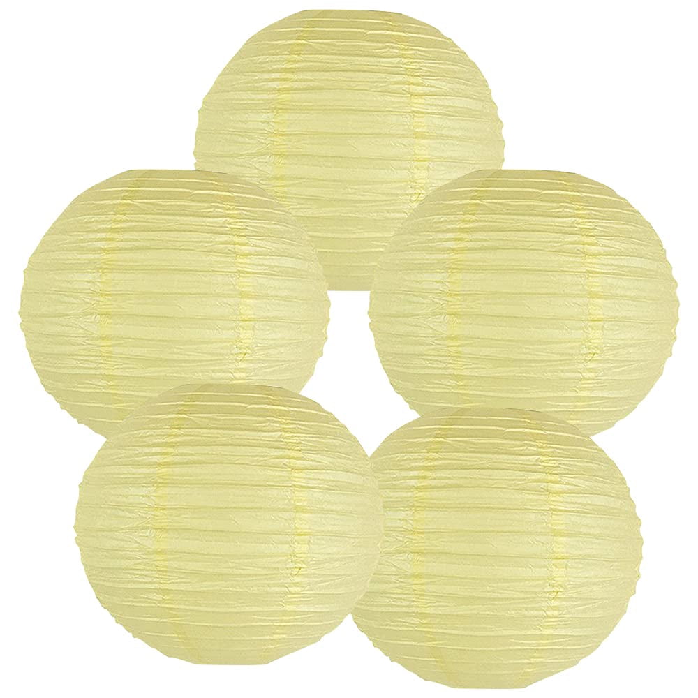 Just Artifacts 12-Inch Pale Yellow Chinese Japanese Paper Lanterns (Set ...
