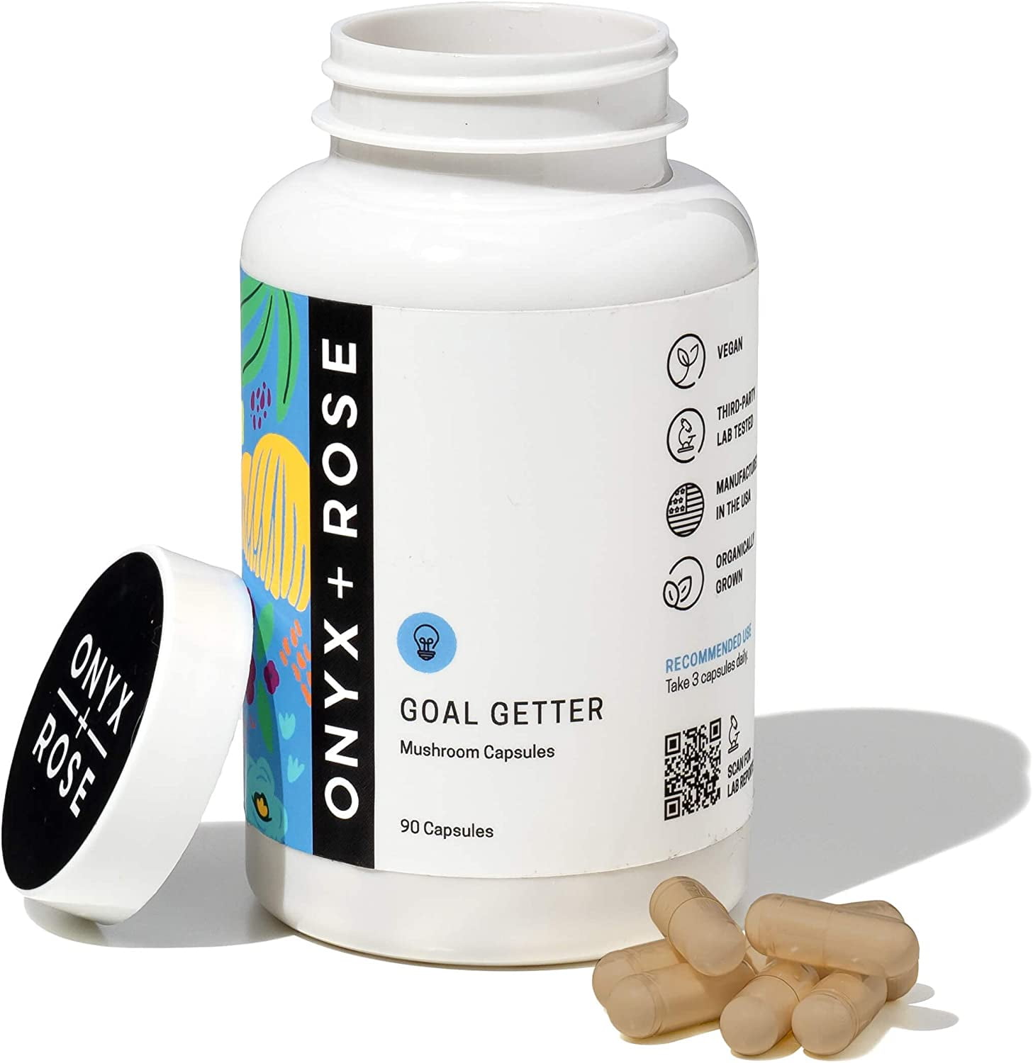Onyx + Rose - Goal Getter Mushroom Capsules: Focus Blend 50% Lion's ...