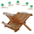 Utoplike Teak Wooden Dish Drainer Rack, Collapsible 2 Tier Dish Drying ...