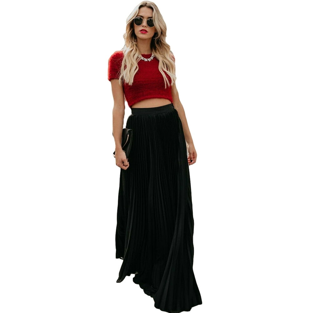 Click here for Generic Women‘s Summer High Waist Pleated Long Cas... prices