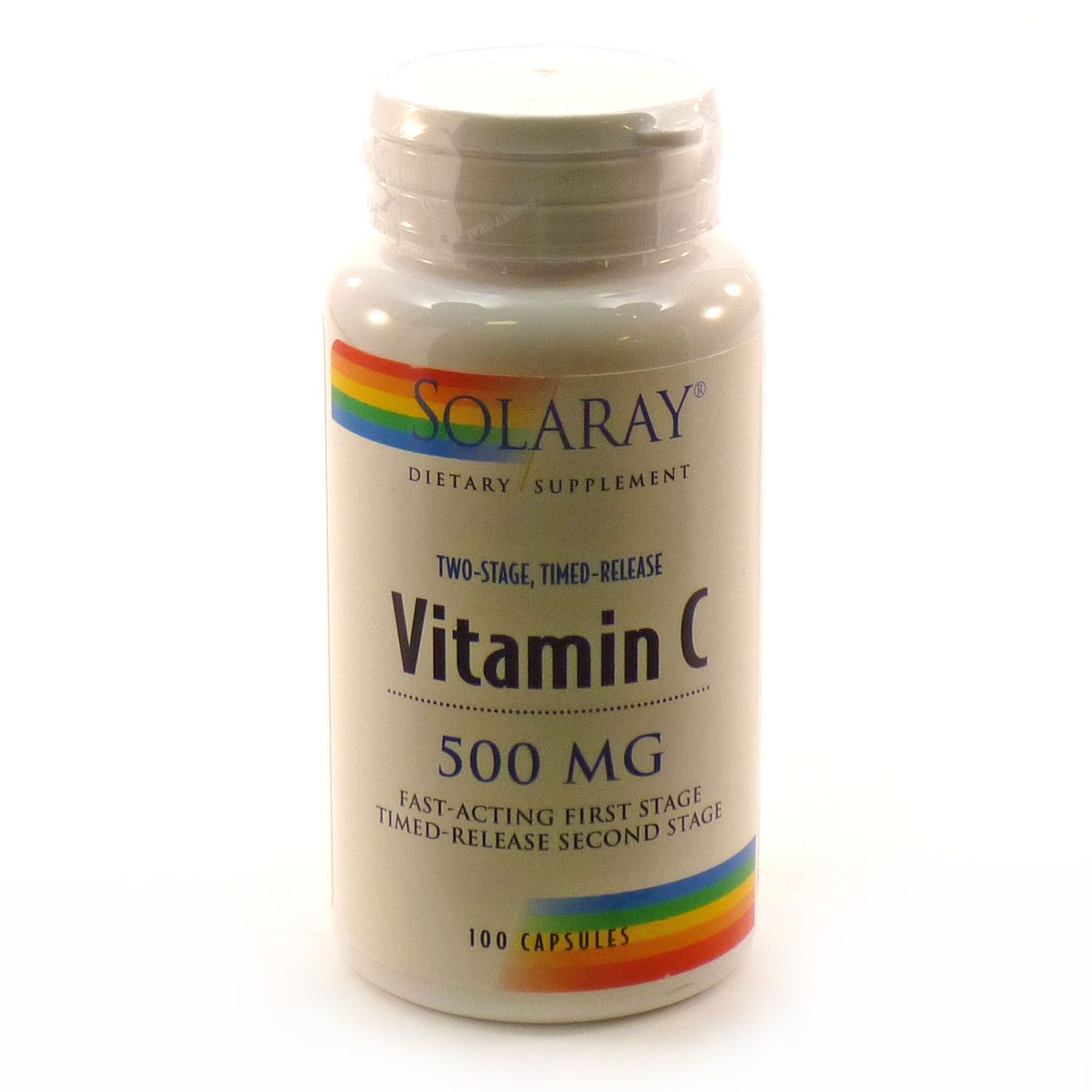 Vitamin C-500 Two Stage Timed Release 500 mg By Solaray - 100 Capsules ...