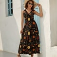 Autumn Floral/ Leaf Design on Black Sleeveless Dress festival outfit ...