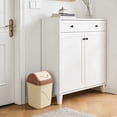 Bathroom Can Compact Square Waste Bin with 360Â° Swing Lid for Small ...