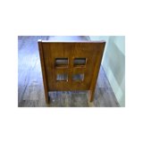 Mission Style Oak and Leather Foot Stool - Model A31 - Walmart.com