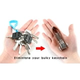 Compact Key Chain Organizer With Leather Strap, Smart Key Ring Holds 8 ...