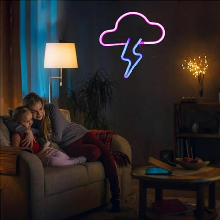 Cloud and Lightning Neon Signs Hanging Neon Light Sign LED Neon Light ...
