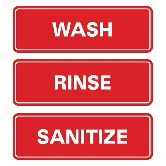 Wash Rinse Sanitize Signs
