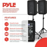 Pyle Professional DJ System Package: 8 Inch Bluetooth PA Loud Speaker & 8 Channel Audio Mixer ...