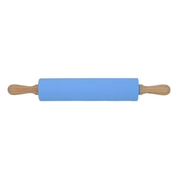 AMERTEER Kitchen Wooden Handle Silicone Rolling Pin Non-Stick Pastry ...