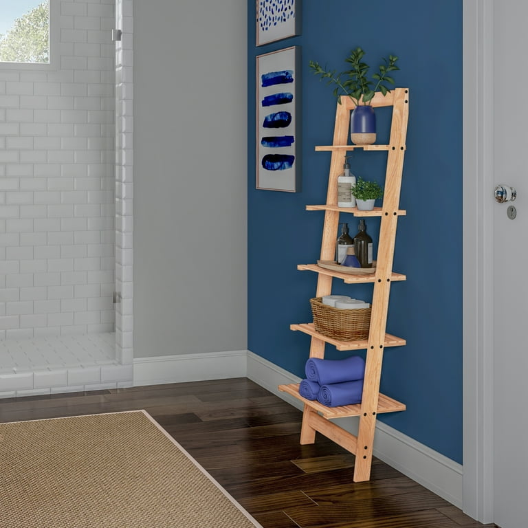 Timber ladder shelf store