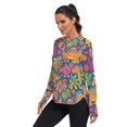 Bright Dinosaur Pattern Women's Activewear UPF 50+ Sun Protection Shirt ...