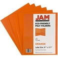 JAM Paper Plastic 2 Pocket School POP Folders, Orange, Bulk 96/pack ...