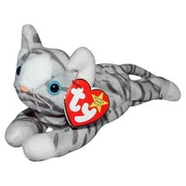 Prance the Cat Stuffed Animal, Beanie Baby Collectible Plush, Gray ...