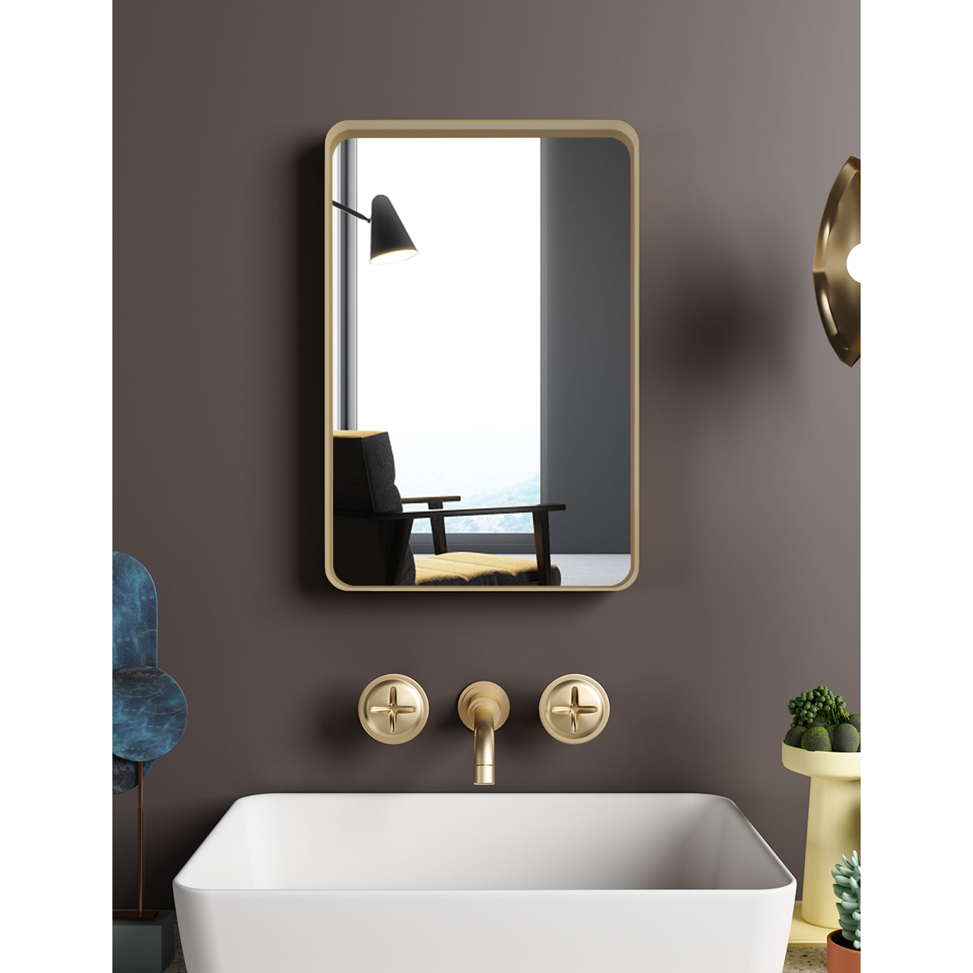 Metal Rectangles Wall Mirror - Walmart.com