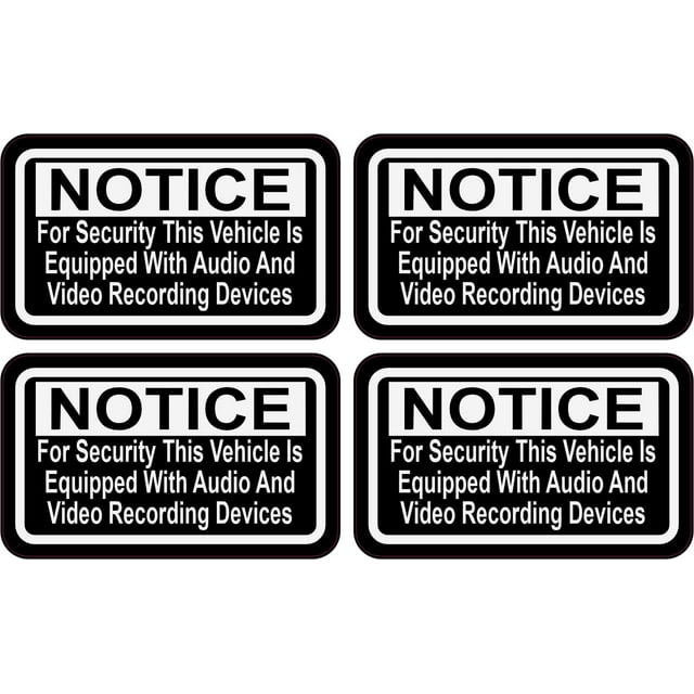 StickerTalk Vehicle Equipped w/ Audio Video Recording Sticker, 2.5 ...
