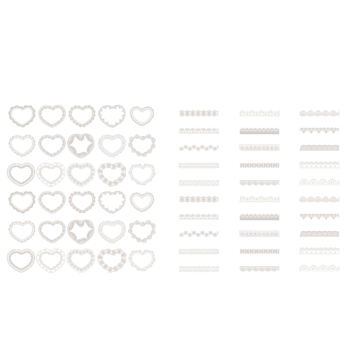 4 packs transparent lace sticker Wrap Lace pattern scrapbook decoration ...