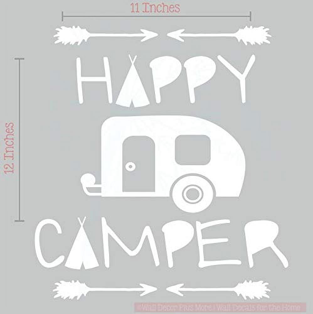 Happy Camper Vinyl Lettering Art Wall Decals Stickers Tribal RV Home ...