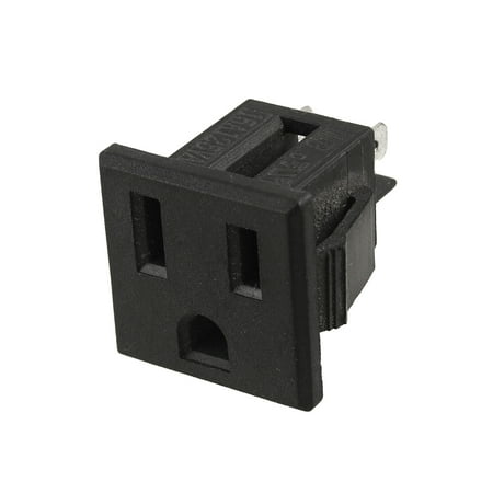 RU-02 US Plug AC 125V 15A Panel Mount US Outlet Power Socket Black UL ...