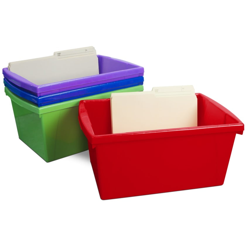 5.5 Gallon (21L) Classroom Storage Bin, Assorted Colors (Case of 12 ...