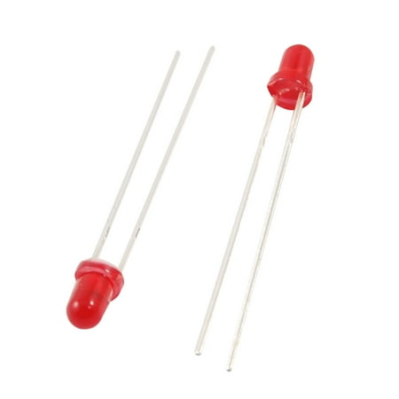 10 Pcs 3mm Round Head Red LED Light Emitting Diodes 2 Terminals ...