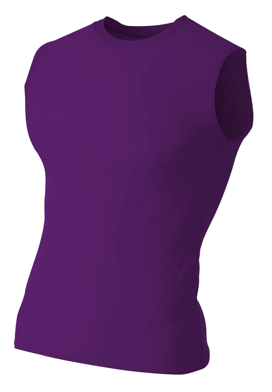 A4 Compression Muscle Tee For Men in Purple | N2306 - Walmart.com