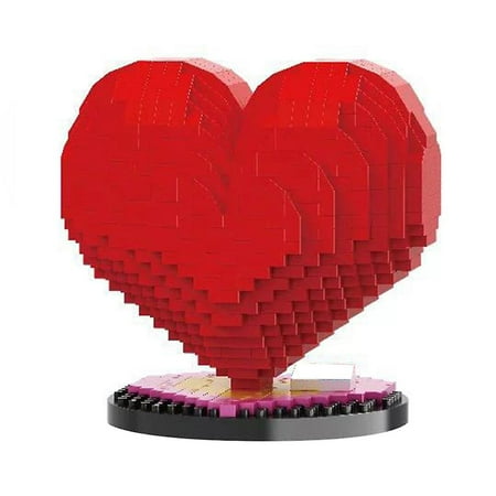 Love Red Rose Heart Building Blocks Micro Particles Building Blocks Toy ...
