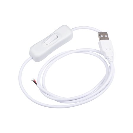 Inline Rocker Switch with USB Male to Stripped Ends for LED Strips ...