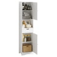 White MDF Bathroom Cabinet - 67.00 in Tall with 2 Doors & 1 Drawer for ...