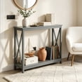 Console Table 39.5”, 2-Tier Narrow Sofa Side Table with Storage Shelf ...