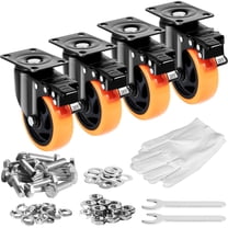 KFFKFF Caster Wheels, 4-inch Rotating Plate Casters, Pack of 4 ...