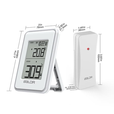 Multifunctional Thermometer Digital Alarm Clock Indoor Outdoor Wireless ...