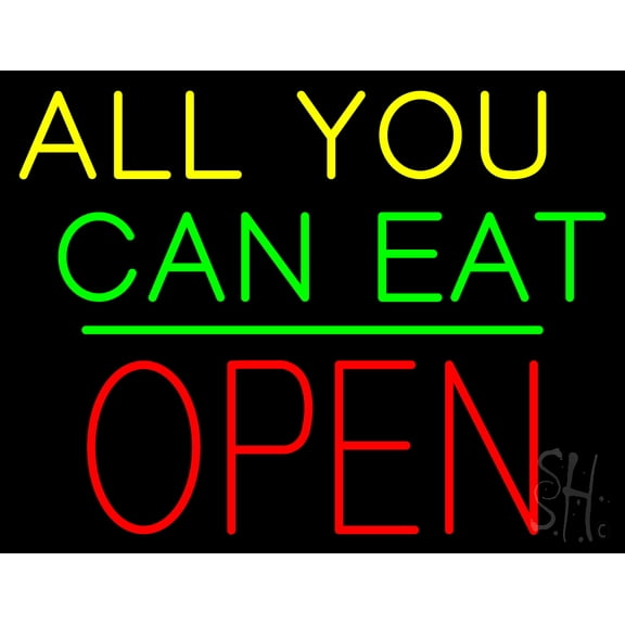 Tacos Burritos Block Open Green Line LED Neon Sign 15 x 19 - inches ...