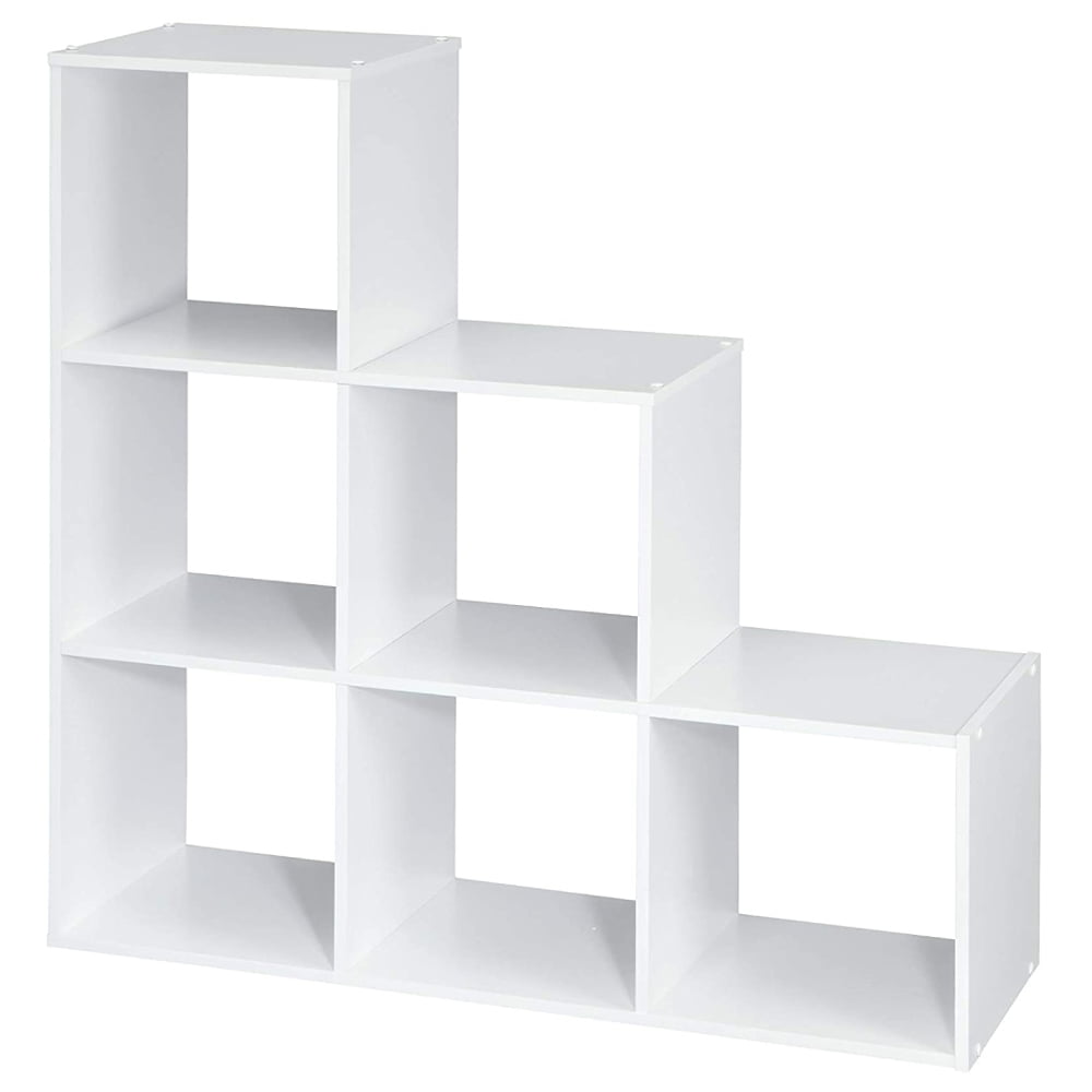 Hassch 6 Cubes Organizer Wood Bookshelf Open Shelf Bookcase , 3-2-1 ...