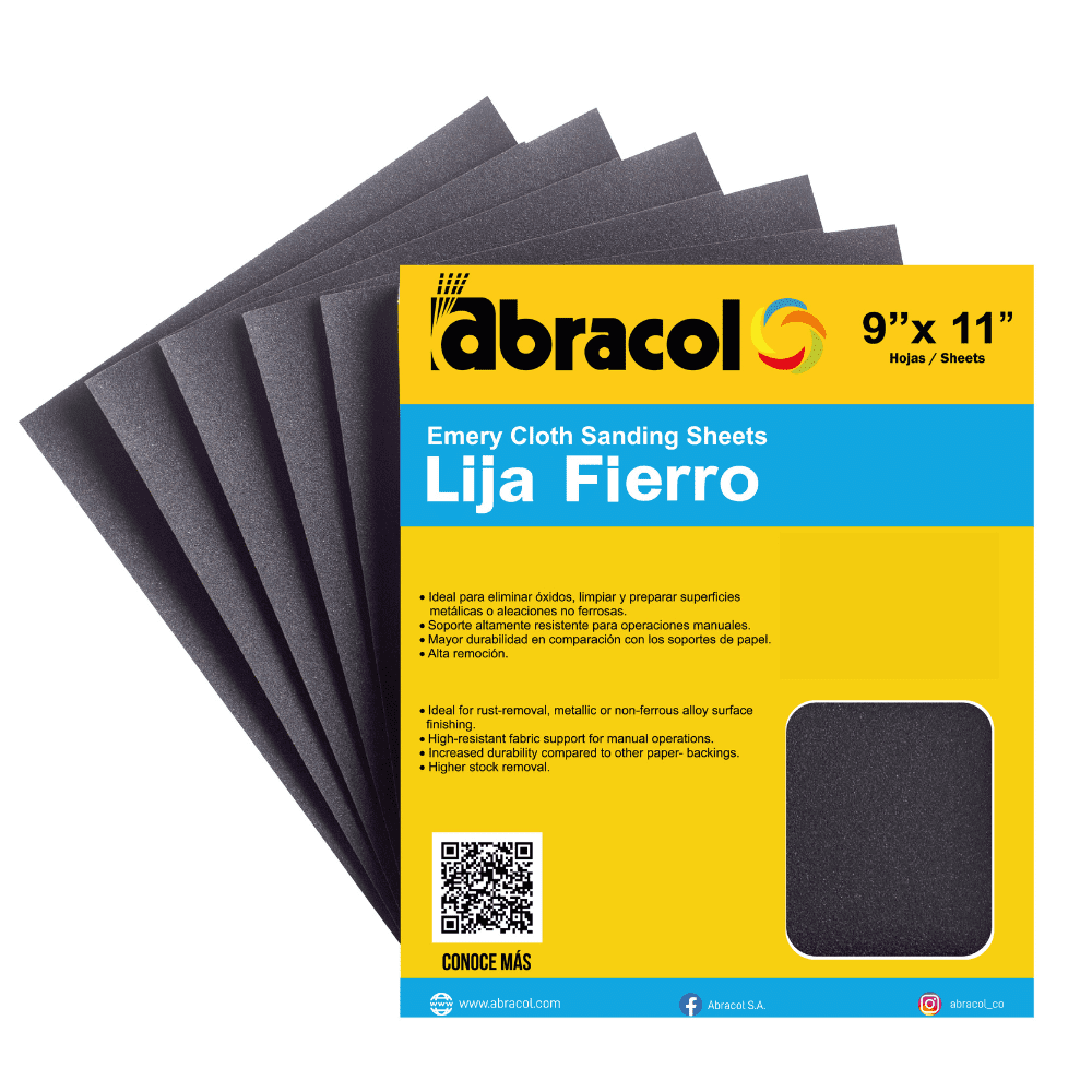 Paq. 25 Lijas Esmeril Abracol Uni-Metal J-83 #50 DE 9" X11" M Gruesa | Bodega Aurrera en línea