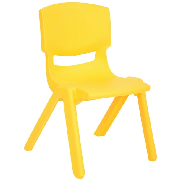 JOON Stackable Plastic Kids Learning Chairs, Yellow, 20.5x12.75X11 ...