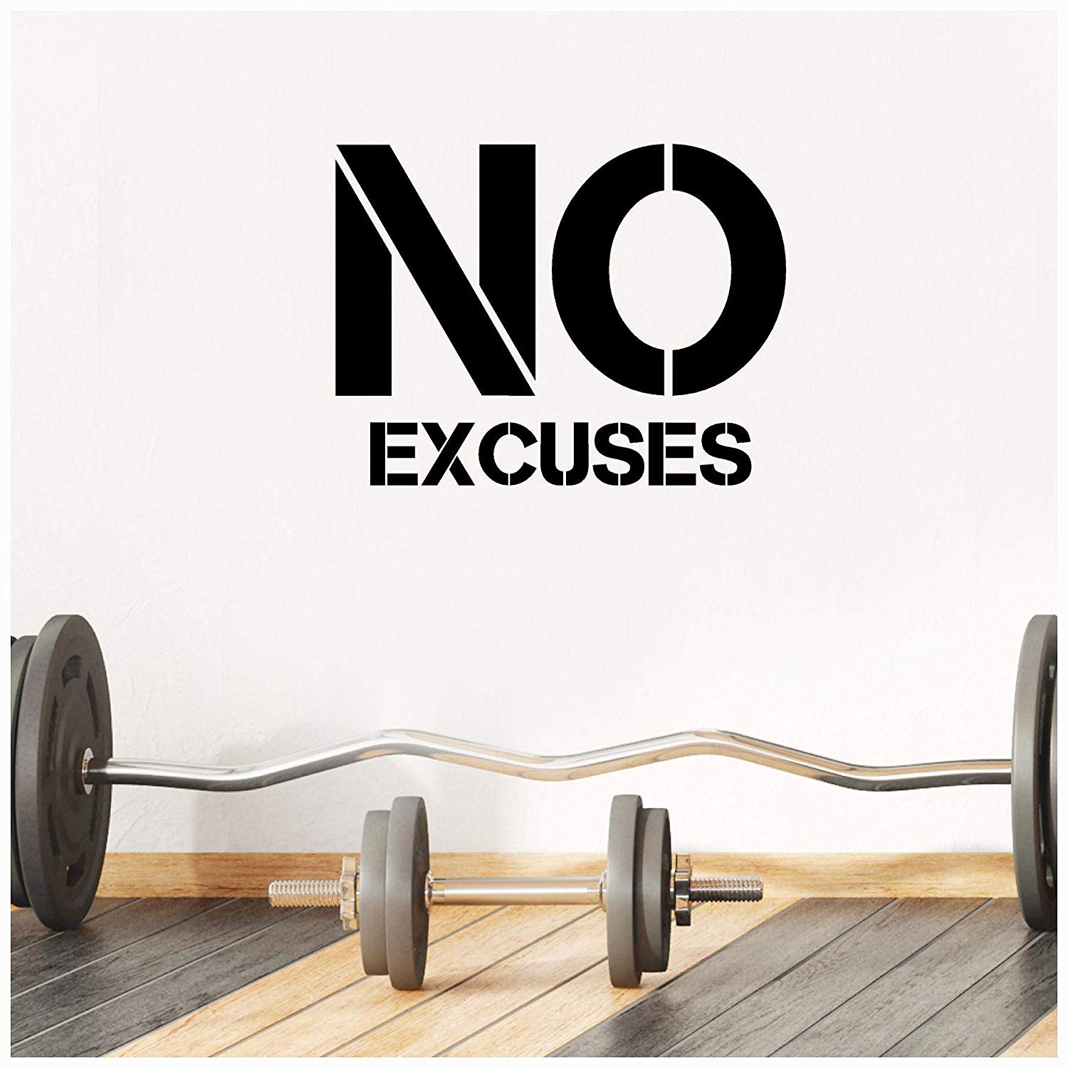 No Excuses Bold Motivational Vinyl Lettering Wall Decal Sticker Home ...